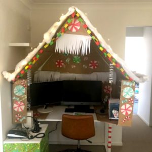 I Turned My Work-At-Home Desk Into A Gingerbread House - The Plumbette