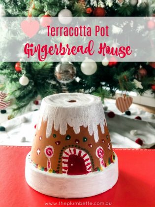 Upcycle a Terracotta Pot into a Gingerbread House - The Plumbette